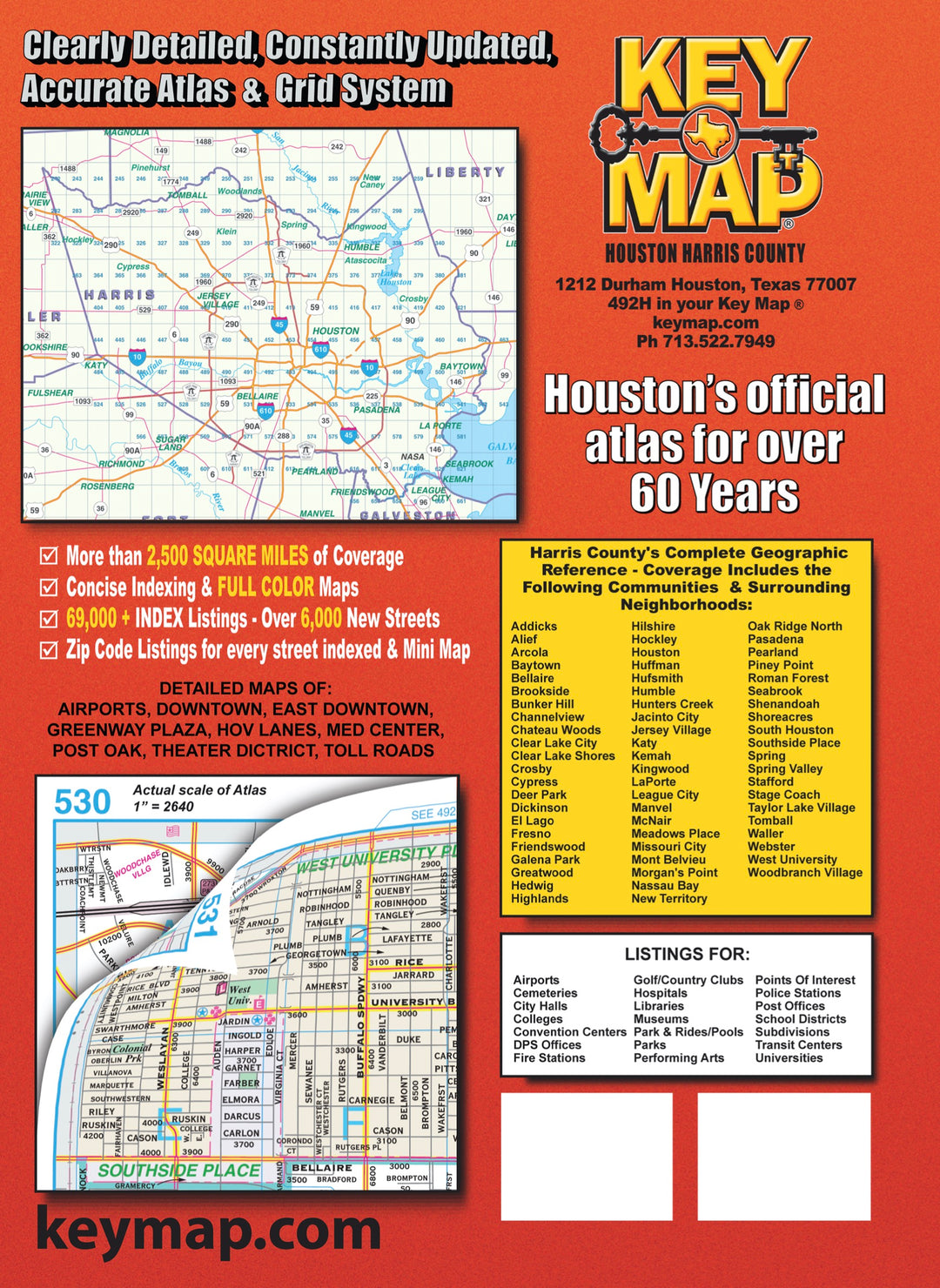 Harris County 54th Edition Key Map Atlas – Houston Map Company