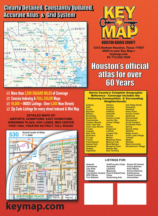 Harris County 54th Edition Key Map Atlas – Houston Map Company