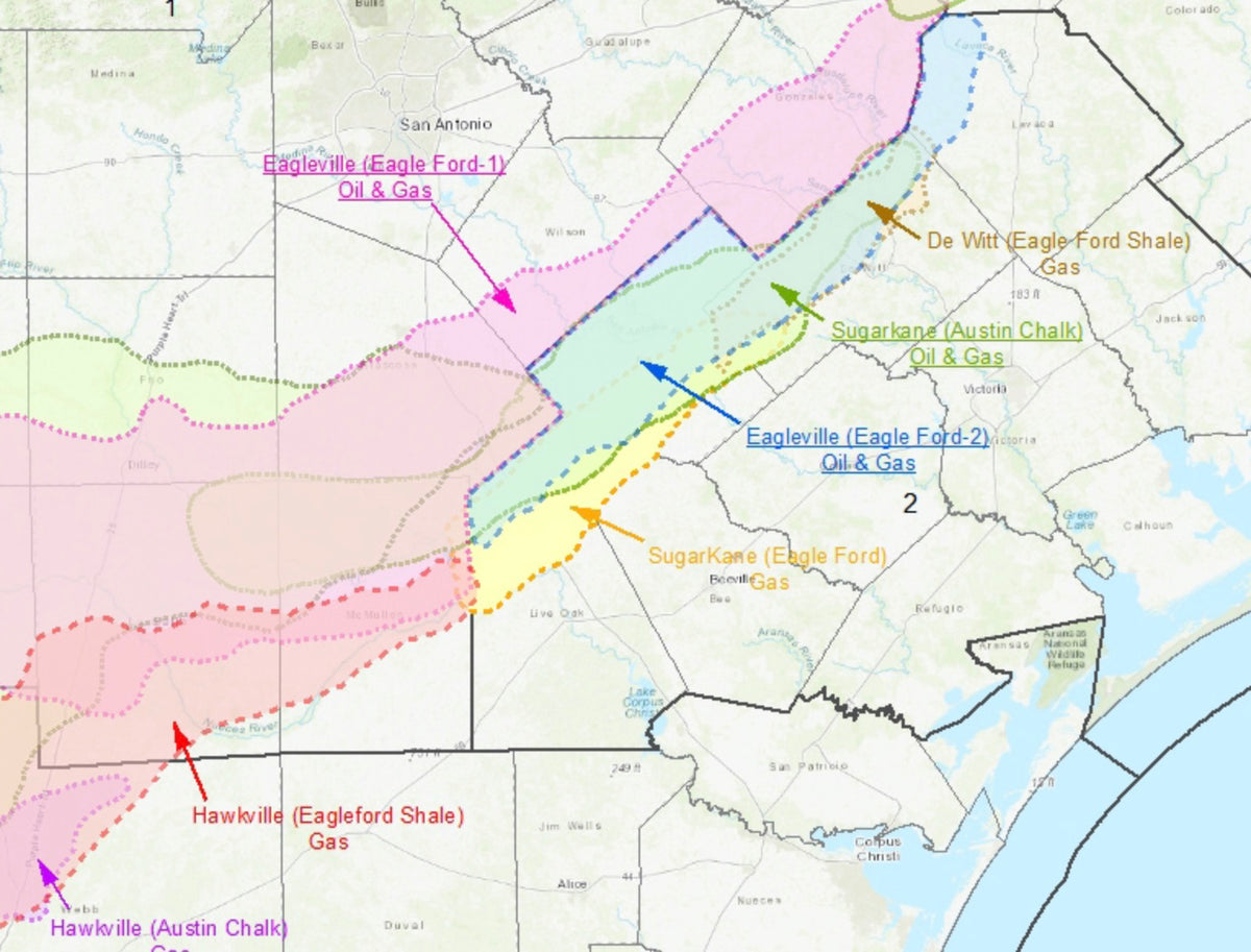 Texas Top Producing Oil & Gas Production Wall Map of 2022 – Houston Map ...