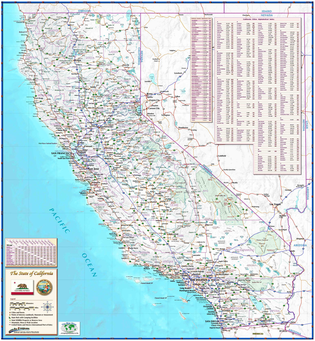 California Reference Wall Map – Houston Map Company