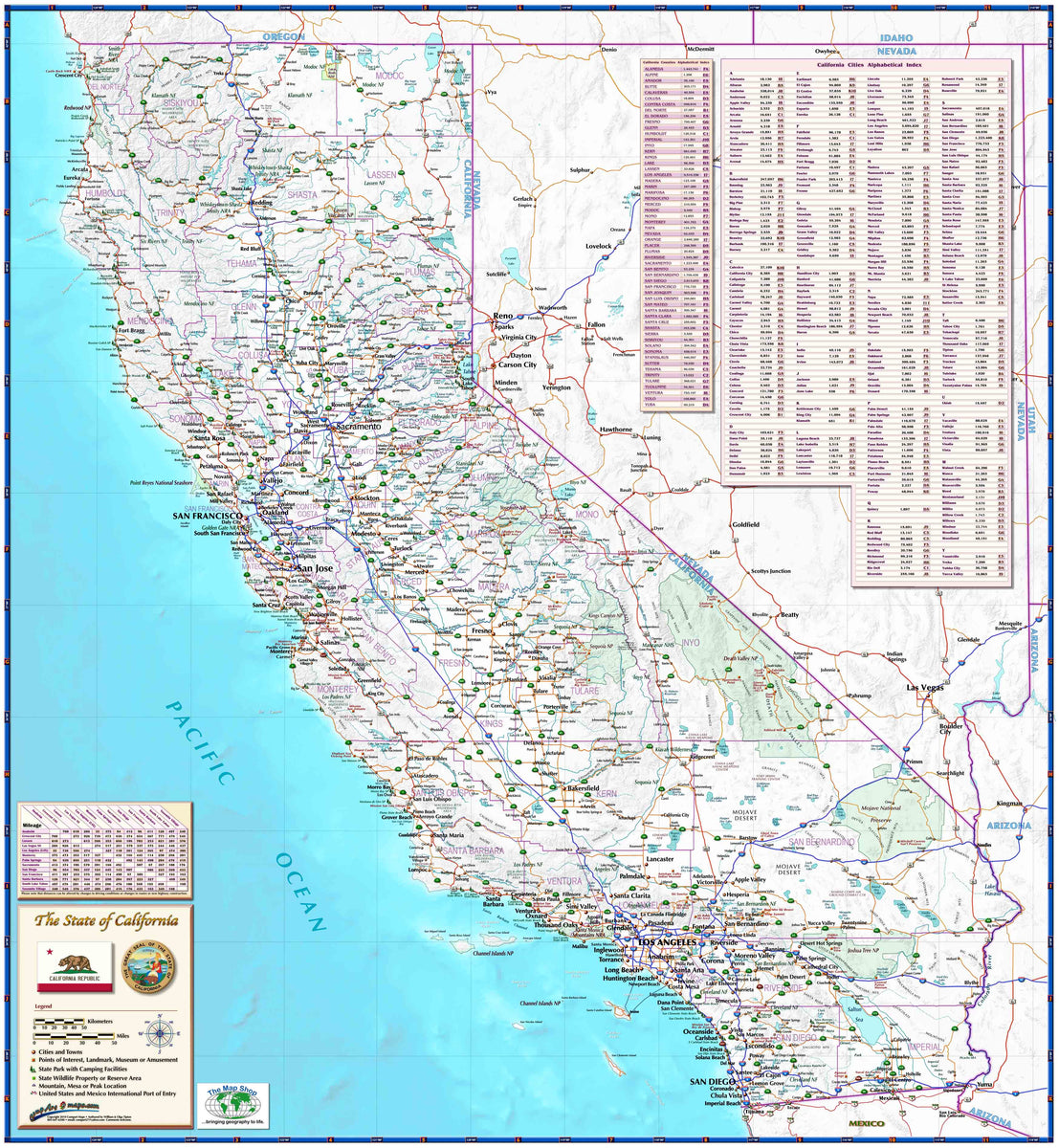 California Reference Wall Map – Houston Map Company