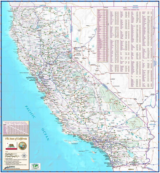 California Reference Wall Map – Houston Map Company