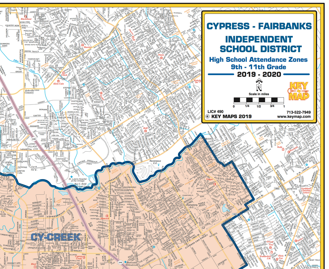 CyFair ISD Wall Map - 2020/2021 – Houston Map Company