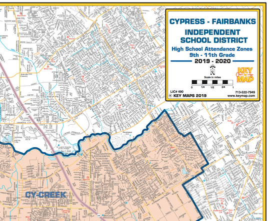 CyFair ISD Wall Map - 2020/2021 – Houston Map Company