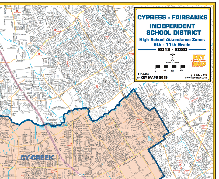 CyFair ISD Wall Map - 2020/2021 – Houston Map Company