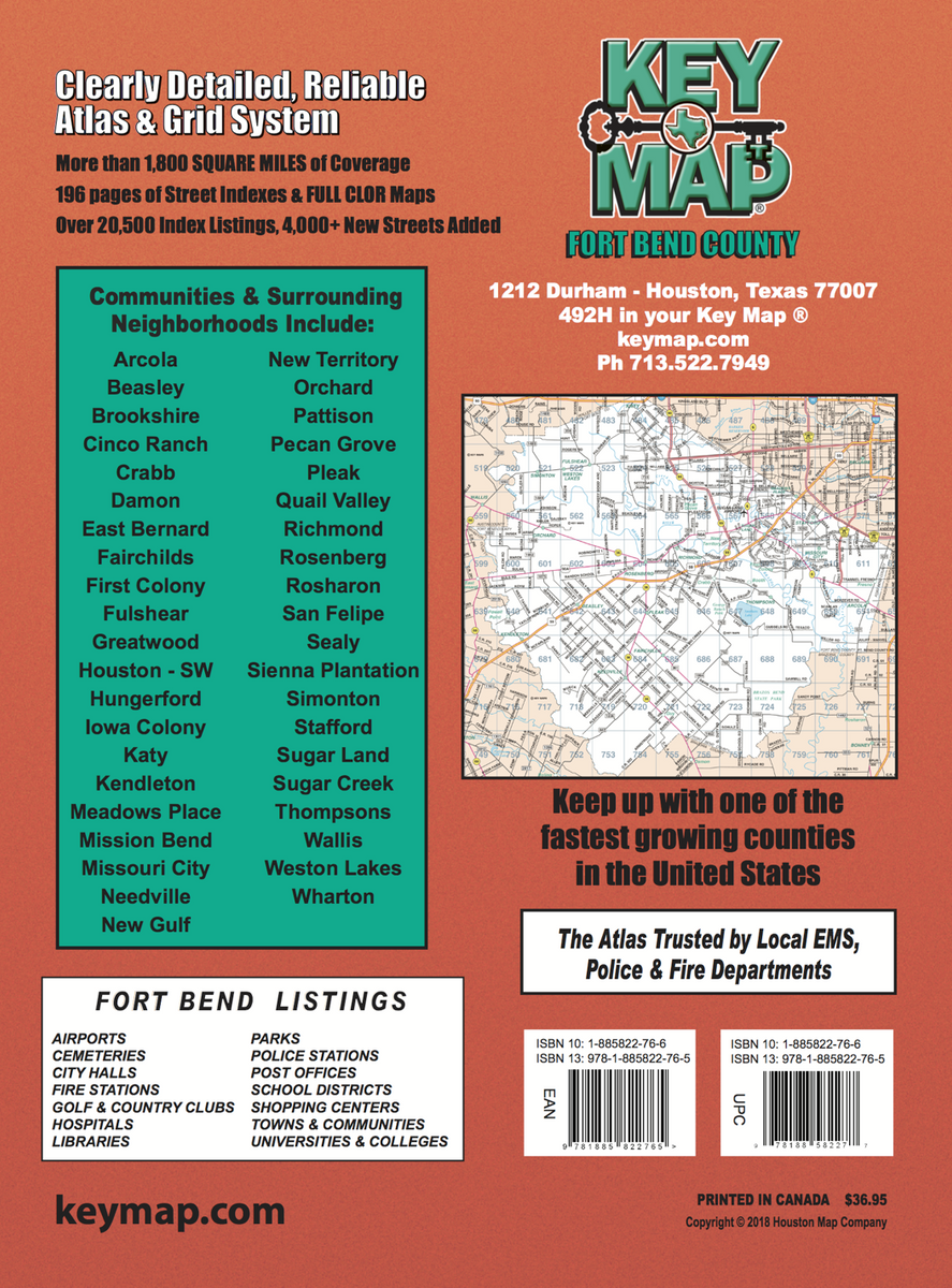 Fort Bend County 14th Edition Key Map Atlas – Houston Map Company