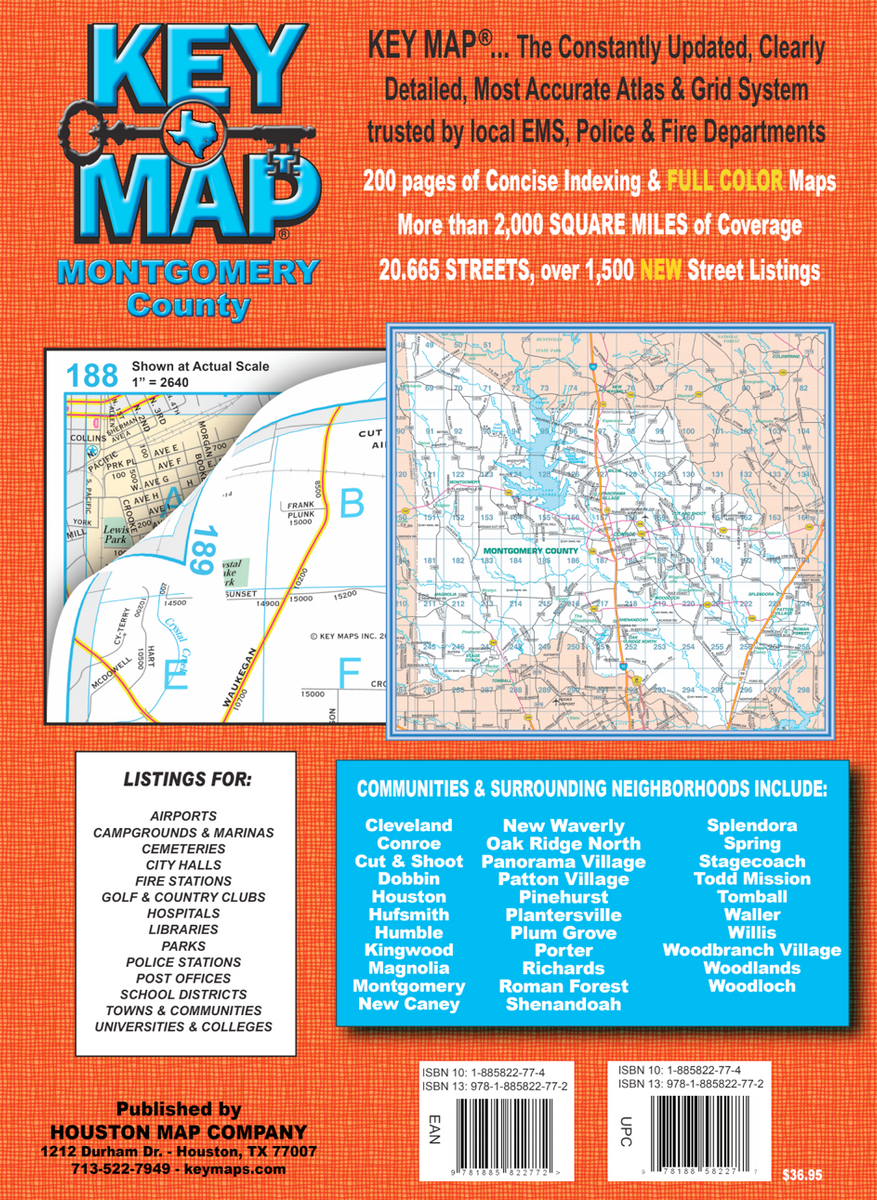 Montgomery County 13th Edition Key Map Atlas – Houston Map Company