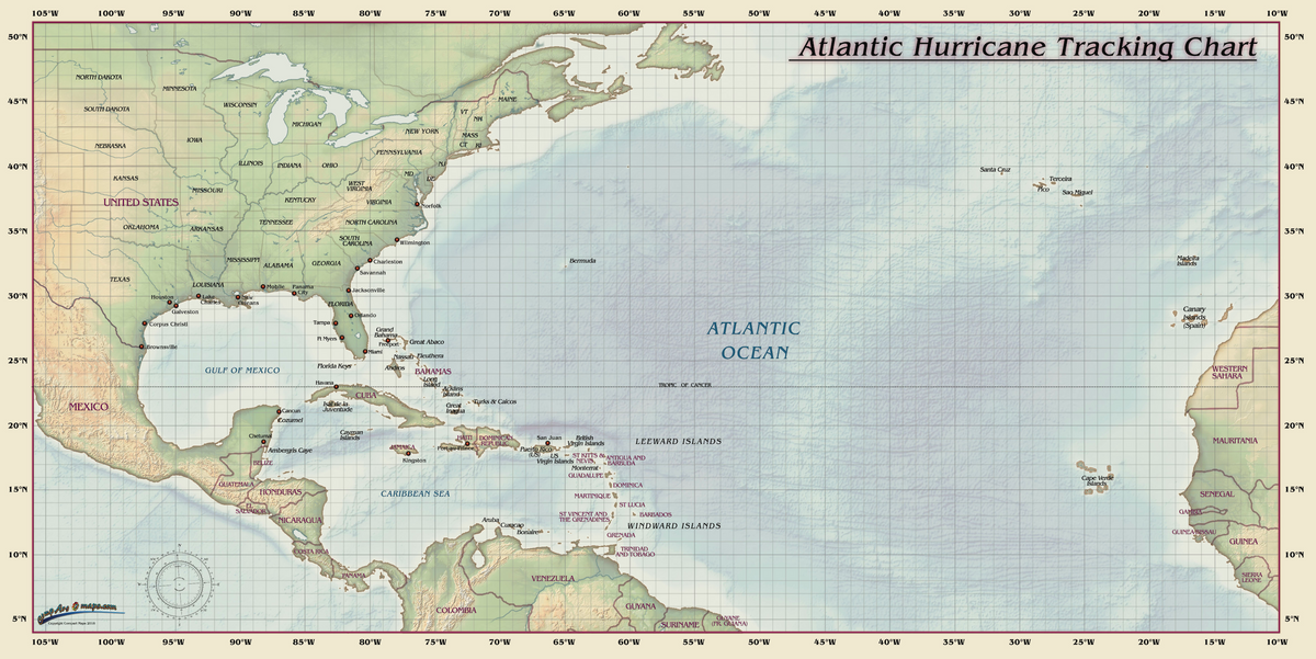 Hurricane Tracking Map – Houston Map Company