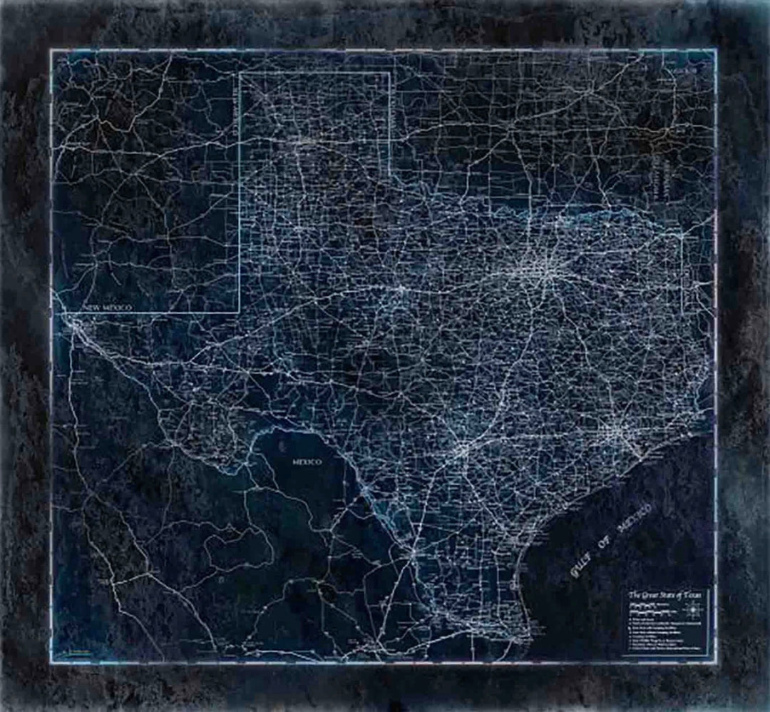 Stellar Texas Wall Map – Houston Map Company