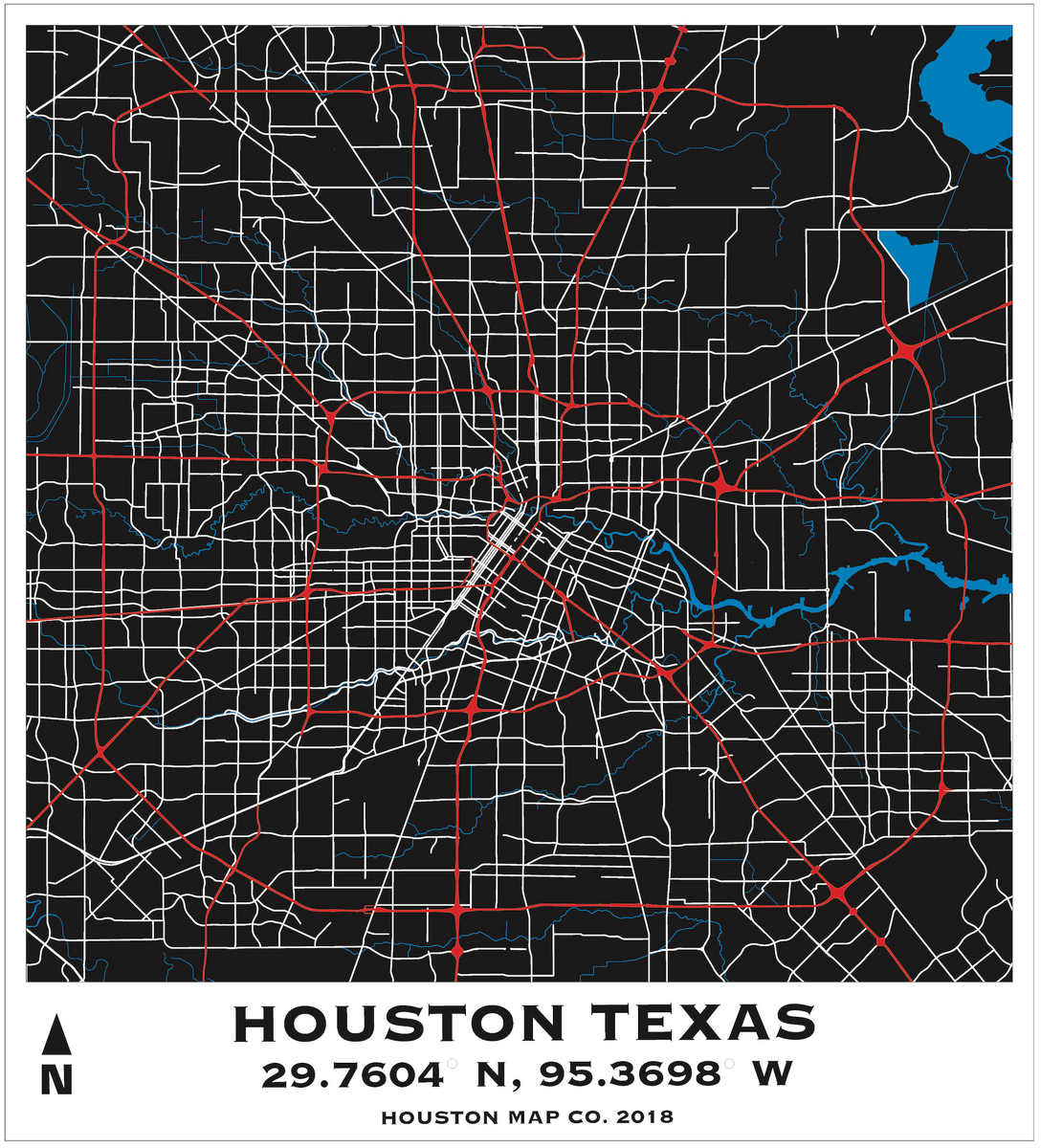 Houston Maps Decorative Series – Houston Map Company