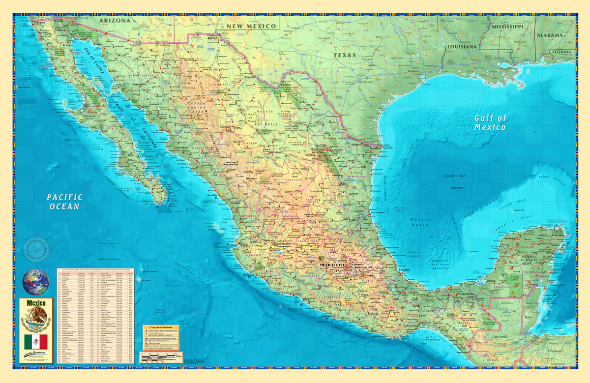 Mexico Wall Map – Houston Map Company
