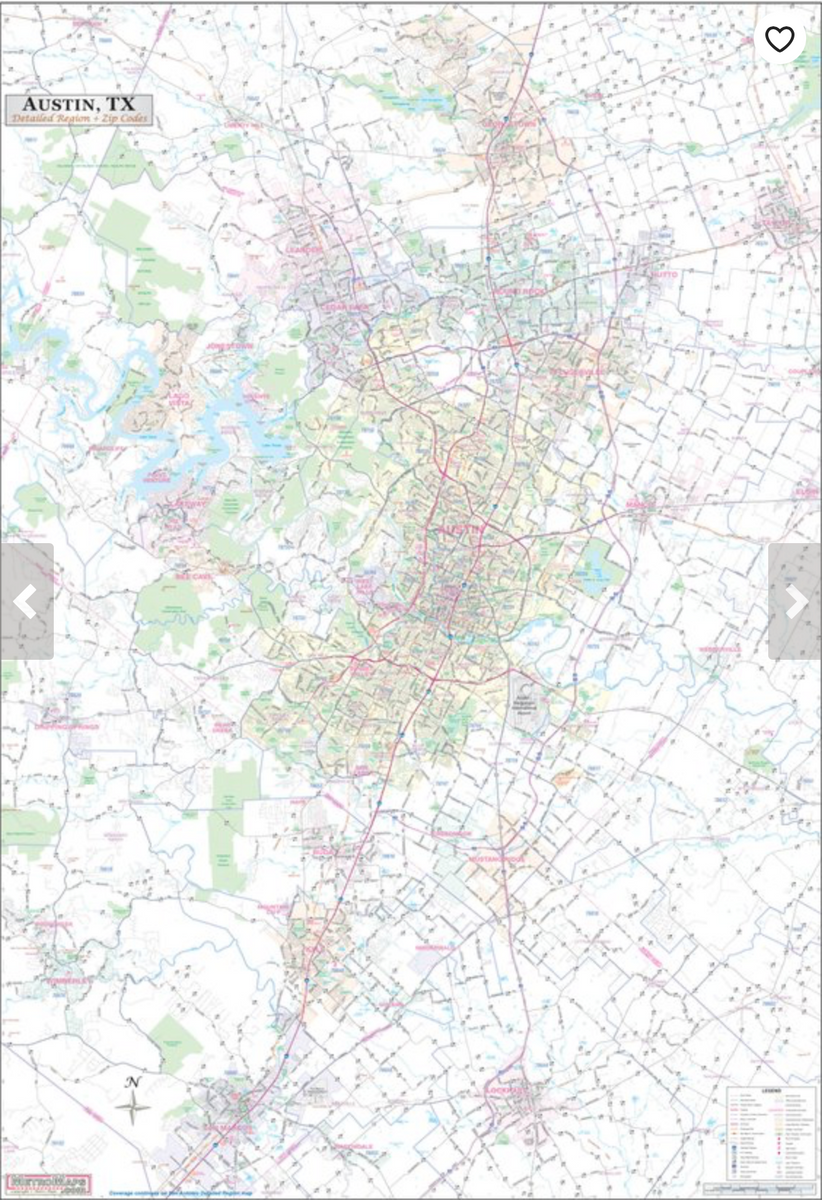 Austin Wall Map – Houston Map Company