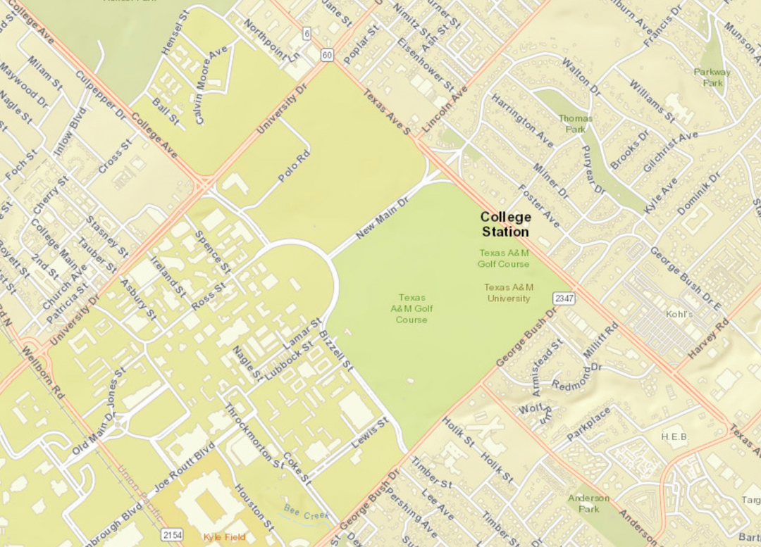 College Station Texas Mini-Map – Houston Map Company