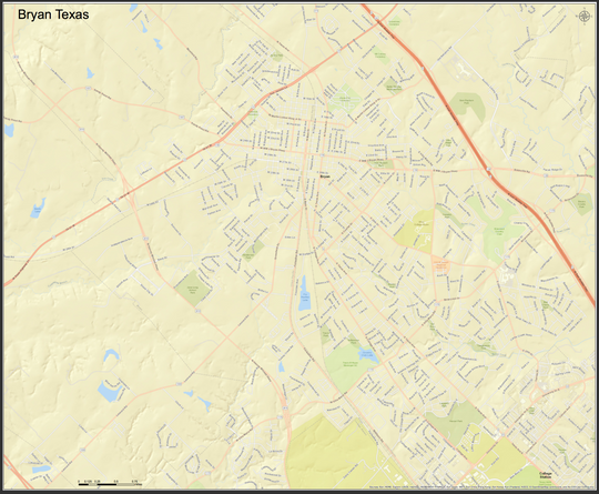 Bryan Texas Mini-Map – Houston Map Company