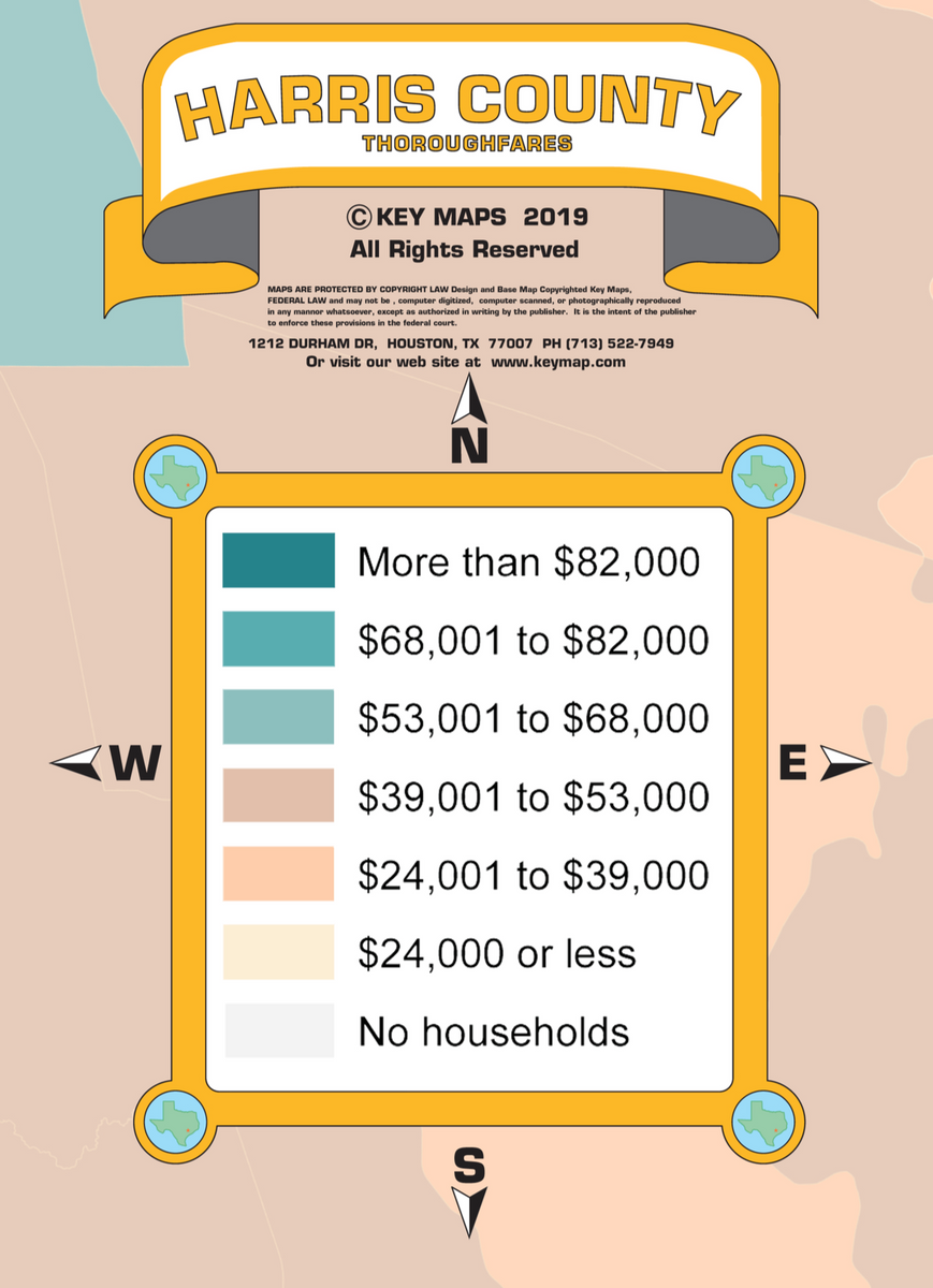 Houston Area Income Map 2019 – Houston Map Company