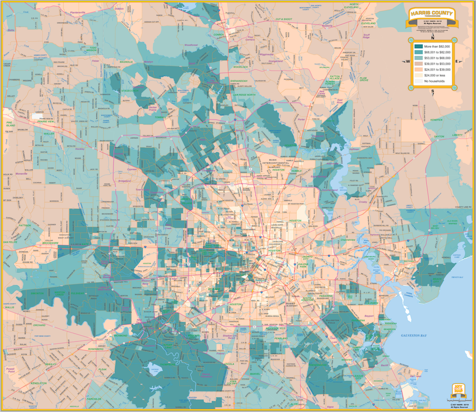 Houston Area Income Map 2019 – Houston Map Company