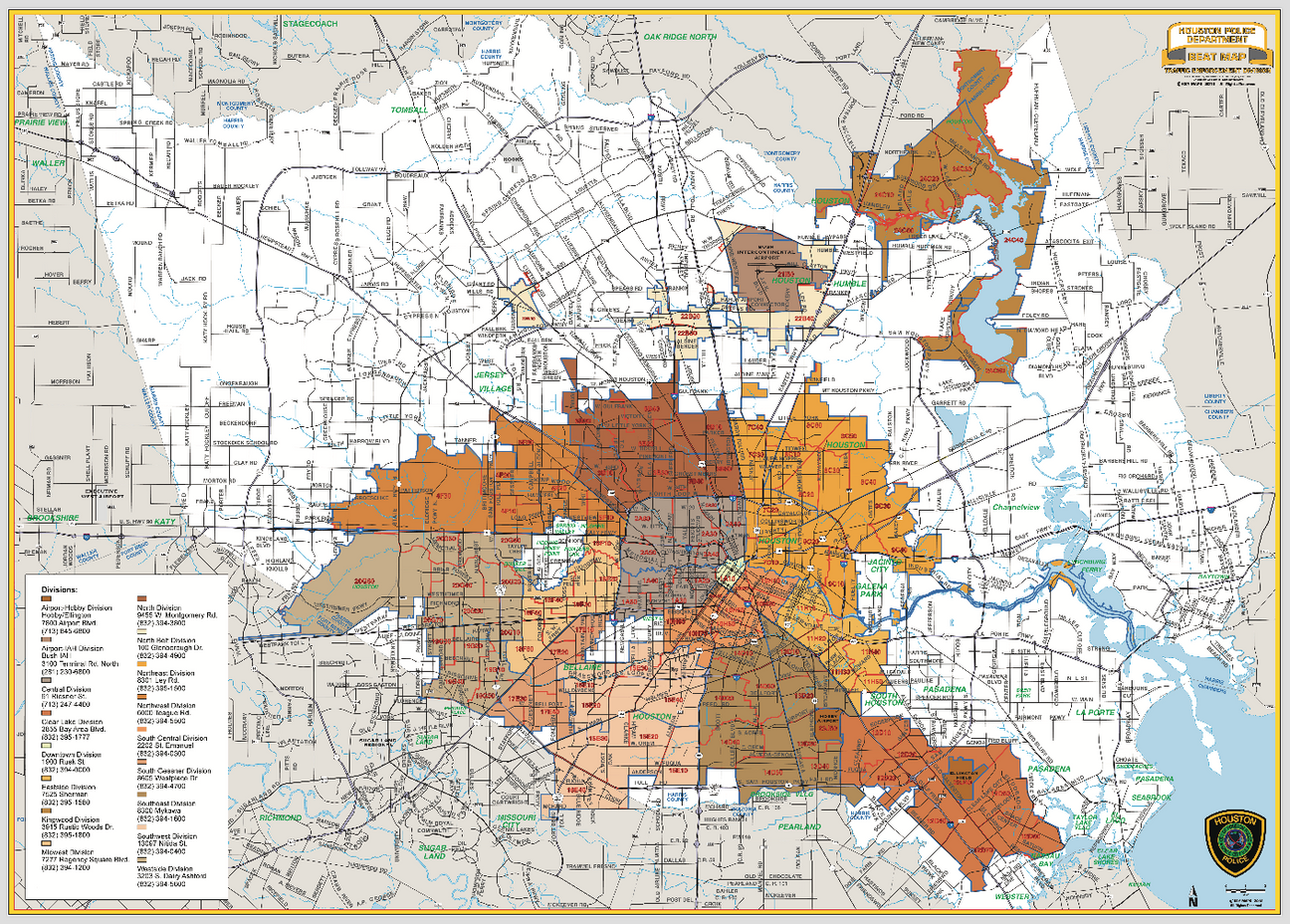 Houston Police Beat Map – Houston Map Company