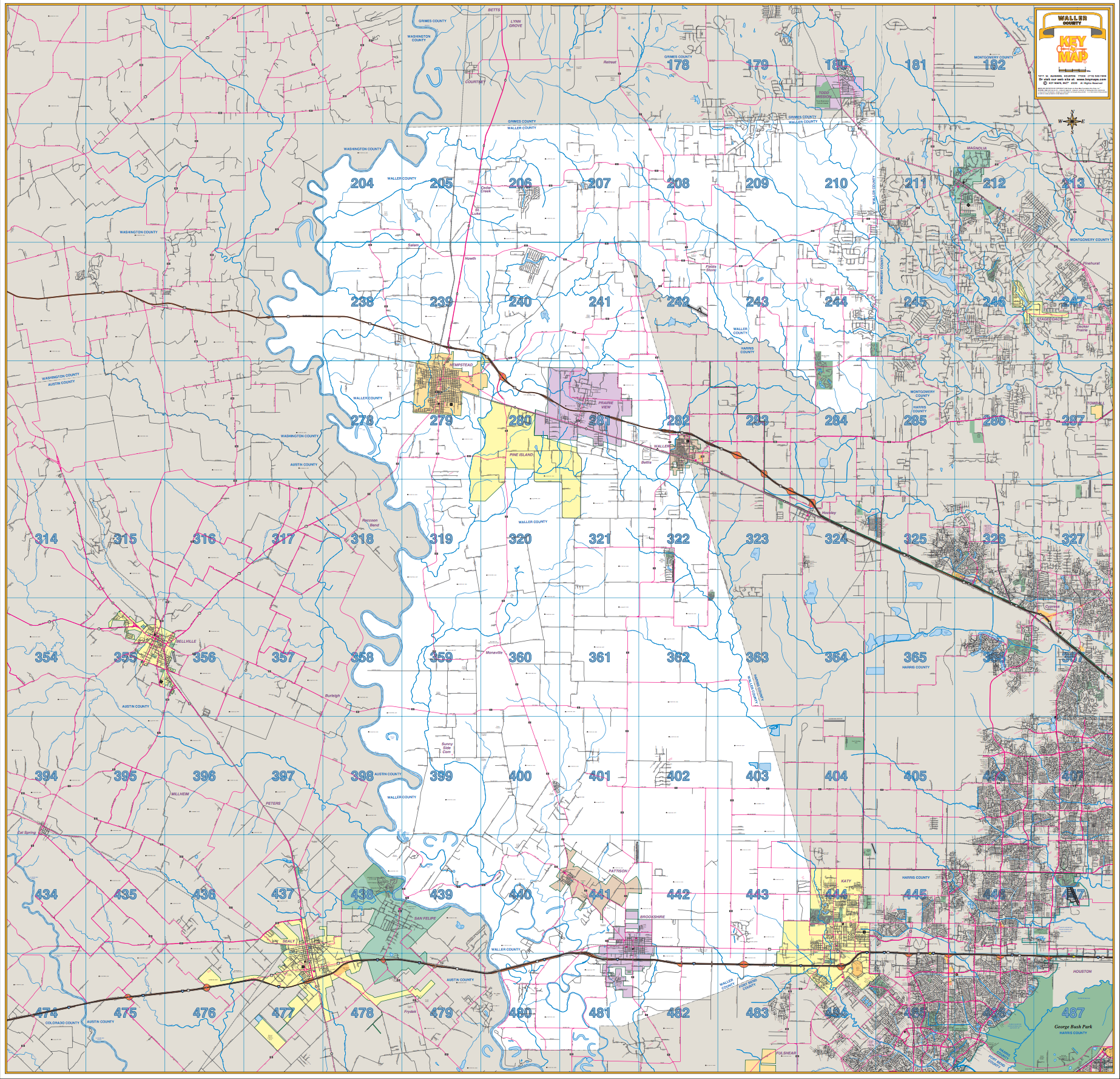 Waller County Wall Maps – Houston Map Company