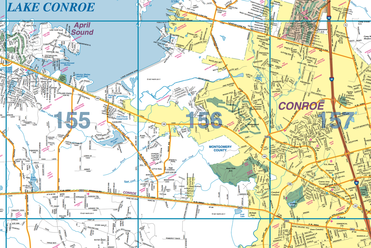 Montgomery County Wall Maps – Houston Map Company